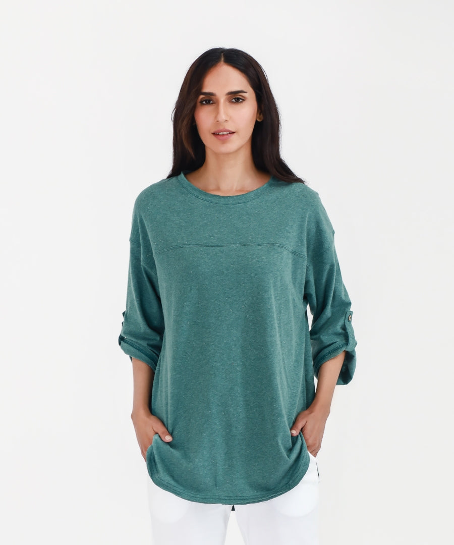Women's Melange Raw Edges Tee – Bandana